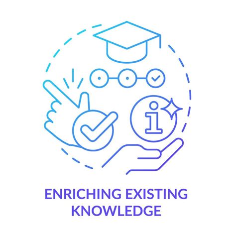 Enriching Existing Knowledge Blue Gradient Concept Icon New Information Principle About
