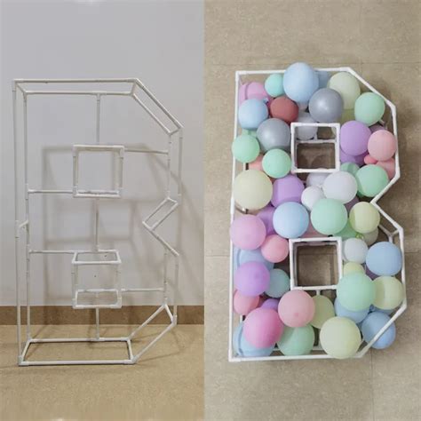 ₩36773에서 기타 이벤트 파티 용품 3d Pvc 파이프 번호 모자이크 풍선 프레임 배경 Diy 0 9 핸드 메이드 발론 스탠드 P O 기념일 생일 장식 230414