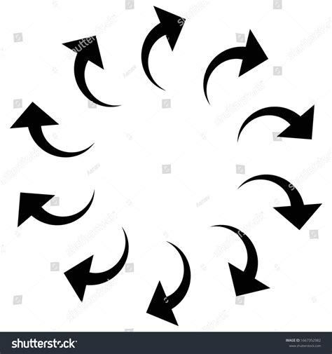 Curved Circular Arrow Radial Concentric Pointer Stock Vector Royalty Free