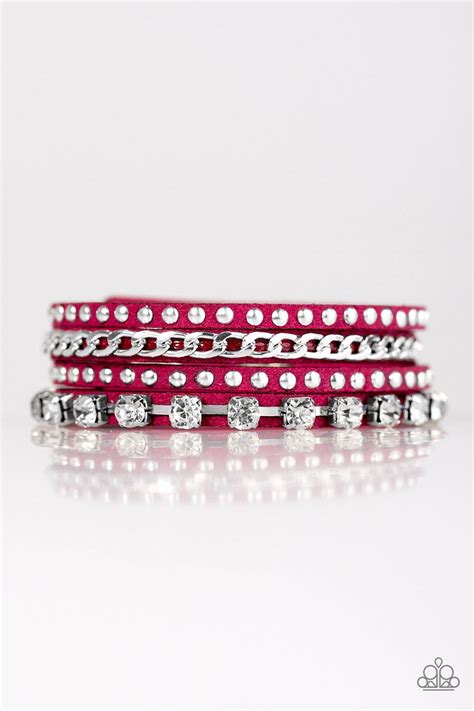 Paparazzi You Talkin To Me Hot Pink Bracelet Carasshop
