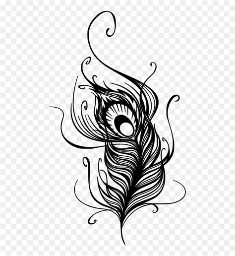 Peacock Feather Black And White Clip Art