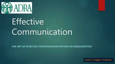 The Art Of Effective Communication Within An Organization Ppt