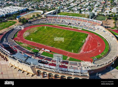 Aerial View Of The Heroe De Nacozari Soccer Stadium With Its Athletics