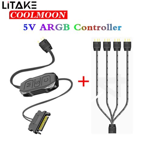 Ar 1 Argb Pc Fans Controller Kit Argb Splitter 5v 3 Pin To Sata Aura