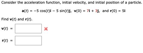 Solved Consider The Acceleration Function Initial Velocity Chegg