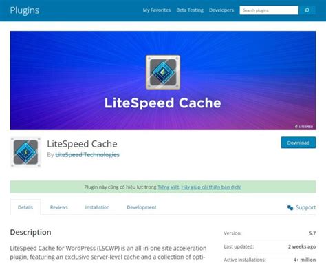 Tri U Website B Nh H Ng L H Ng Plugin Litespeed Cache