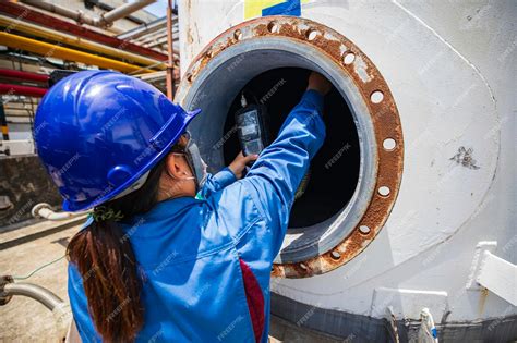 Premium Photo Worker Female Hand Holding Gas Detector Inspection