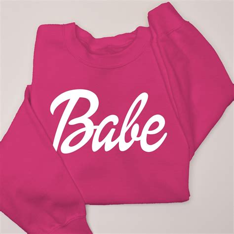 Cursive Doll Babe Logo Sweatshirt Babe Sweatshirt Valentines Day