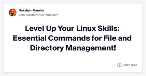 Saksham Kamble On Linkedin Level Up Your Linux Skills Essential
