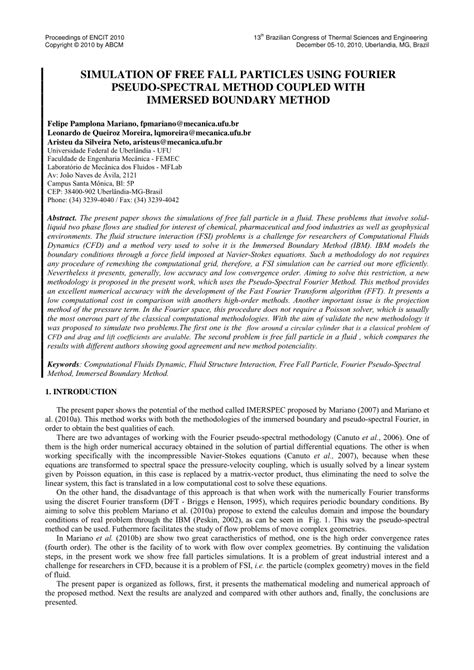 Pdf Simulation Of Free Fall Particles Using Fourier Pseudo Spectral
