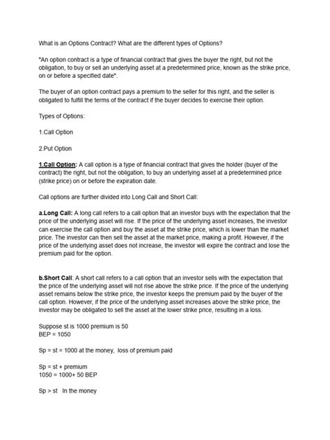 Options Contract Pdf Option Finance Derivative Finance