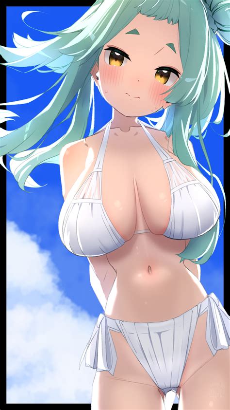 Smaragdus Viridi Kosanae Sasaho Original Absurdres Highres 1girl Breasts Green Hair