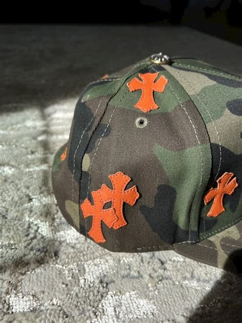 Chrome Hearts Chrome Hearts Camo Orange Cross Patch Hat Grailed