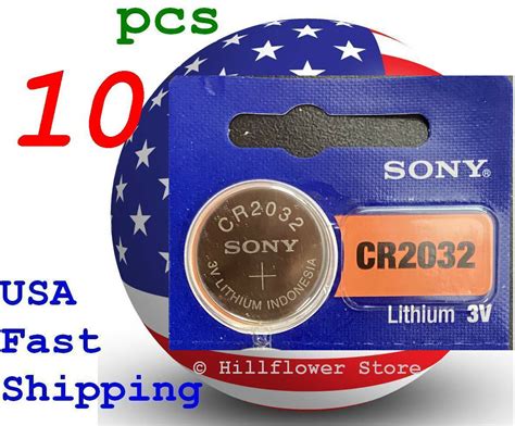 10 pcs CR2032 2032 LM2032 BR2032 Card 3V Sony Top Lithium Battery ...