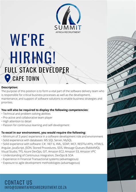 Summit Africa Recruitment Pty Ltd On Linkedin Fullstackdeveloper Dotnet Angular