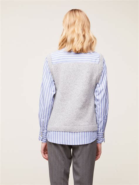 Maglia Combinata Con Camicia A Righe