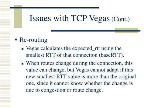ppt improving the performance of tcp vegas and tcp sack