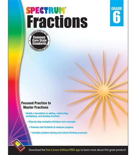 Spectrum Fractions Workbook Grade 6 Ebook