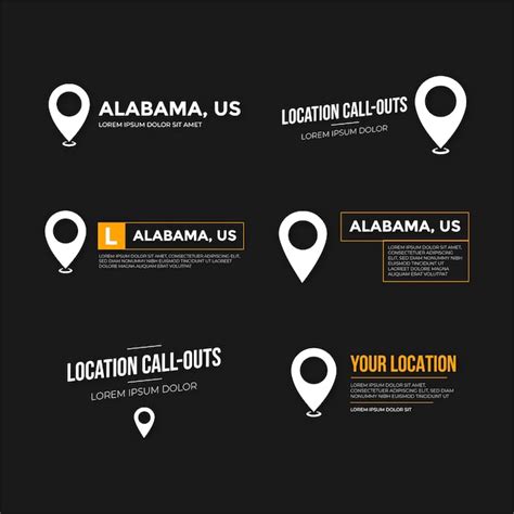 Premium Vector Map Location Callouts
