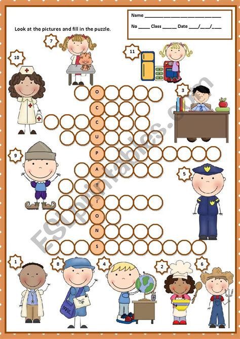 OCCUPATIONS PUZZLE ESL Worksheet By Macomabi