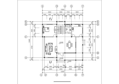 农村自建房建筑设计cad图纸别墅建筑土木在线