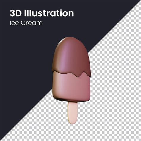 Premium Psd Psd 3d Render Ice Cream Icon Illustration