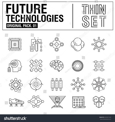 New Modern Thin Line Icons Set Stock Vector Royalty Free Shutterstock
