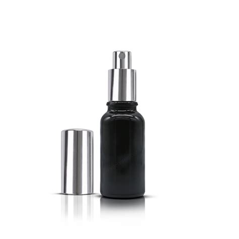 20ml Black Glass Spray Bottle Silver Aluminium Mist Sprayer Some Bottle