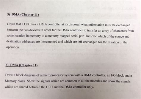 Solved 5 DMA Chapter 11 Given That A CPU Has A DMA Chegg Com