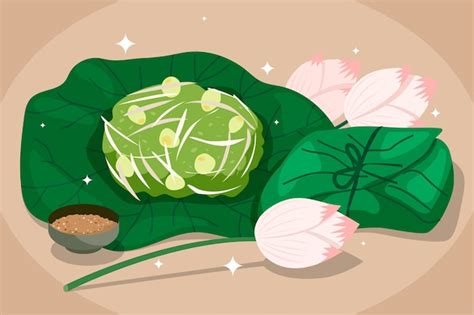 길거리 음식 손으로 그린 일러스트레이션 프리미엄 벡터