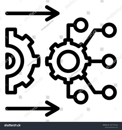 Cloud Algoritm Icon Black Outlineelement Design Stock Vector Royalty