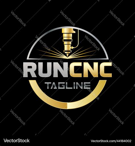 Cnc Machine Business Logo Design Template Vector Image