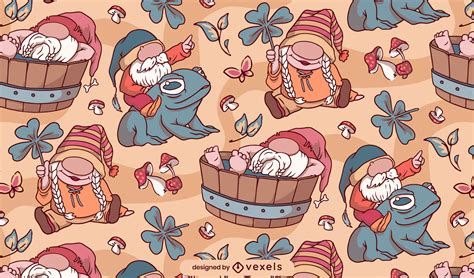 Gnome Nature Pattern Design Vector Download