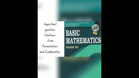 12th Maths Most Important Permutation And Combination Questions For Neb Board Exams Shorts