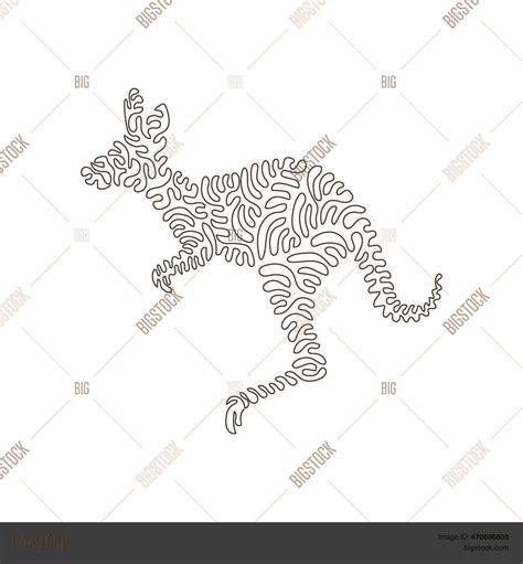 Single Curly One Line Vector And Photo Free Trial Bigstock