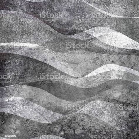 수채화 투명 웨이브 흑백 검은 색 배경 수채화 물감 손으로 그린 파도 그림 가리기에 대한 스톡 벡터 아트 및 기타 이미지