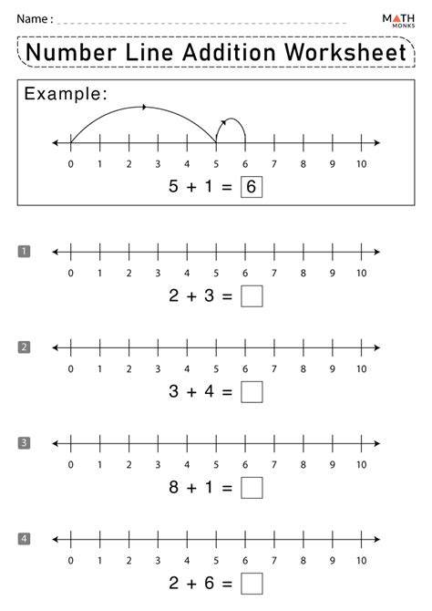 Number Line Addition Worksheets With Answer Key