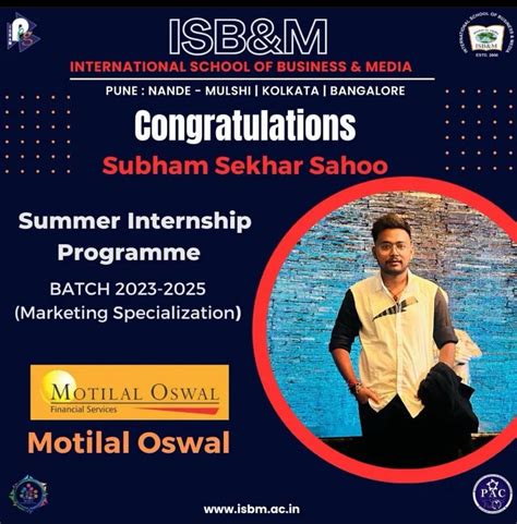 Subham Sekhar Sahoo On Linkedin Motilaloswal Internship Motilaloswal