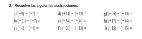 Resuelve Las Siguientes Sustracciones Brainly Lat