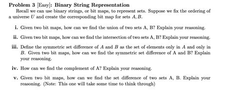 Solved Problem 3 Easy Binary String Representation Recall