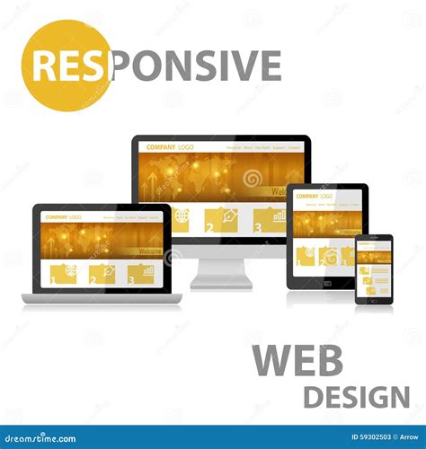Responsive Web Design On Various Device Stock Illustration Illustration Of Digital Phone