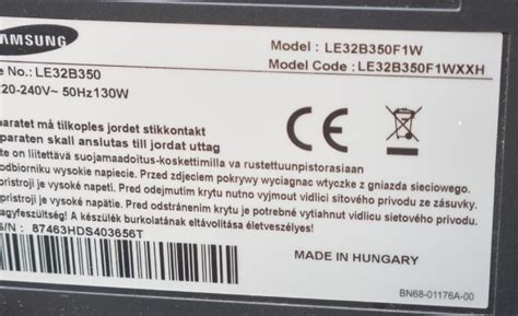 TV Samsung LE32B350F1W 32 LCD TV