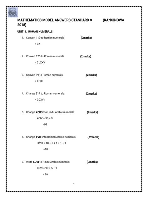 Std 8 Maths Q And A Pdf Speed Elementary Mathematics
