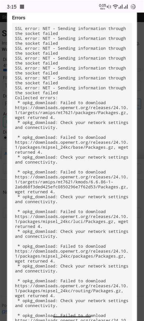 Opkg Update Error On Network And Wireless Configuration OpenWrt Forum