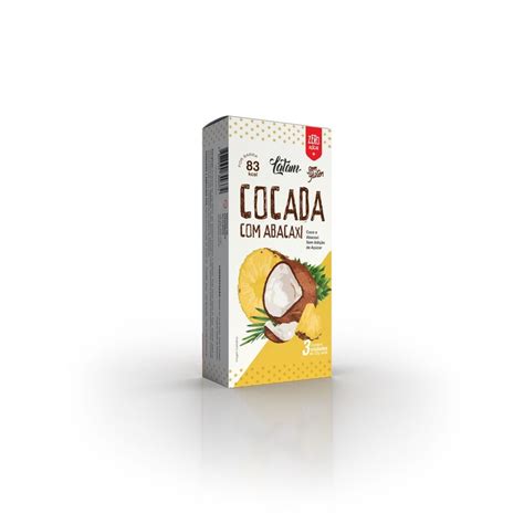 Cocada Abacaxi Zero Açúcar Latam Fit un de g cada Shopee Brasil