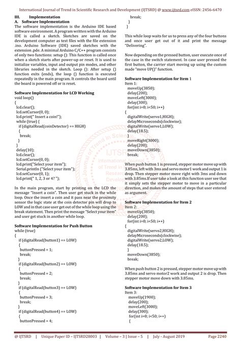Coin Acceptor Based Vending Machine Using Microcontroller Pdf Food And Drink