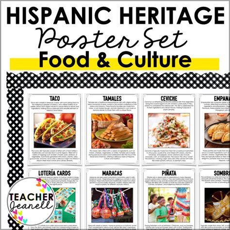 Hispanic Heritage Month Posters Celebrating Food And Culture Teacher