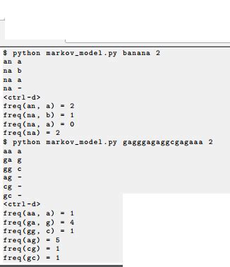 Problem 1 Markov Model Data Type Create A Data Chegg