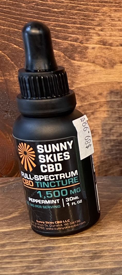 Sunny Skies Cbd Full Spectrum Cbd Tincture 1500mg 1fl Oz Steel Valley Cbd