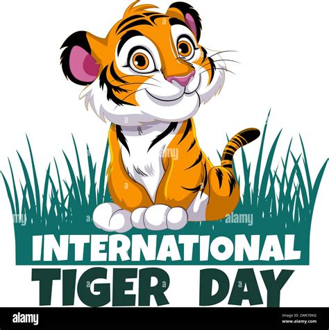 Cute Tiger Cub Promoting Wildlife Conservation Stock Vector Image And Art